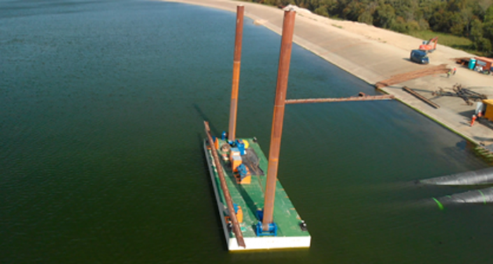 Modular barges : fascine mattrass placing barge crane barge in ...